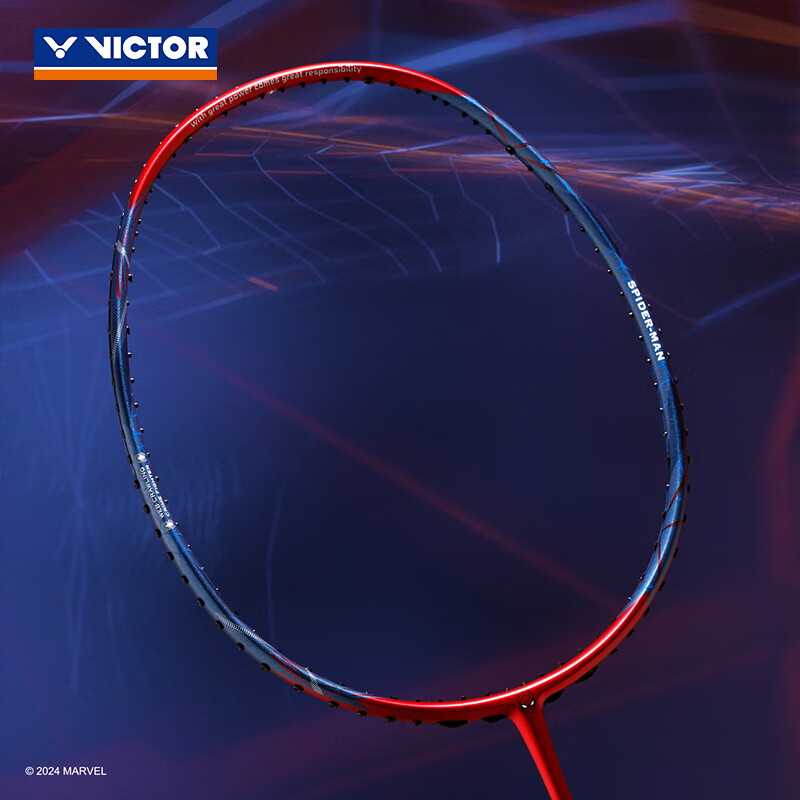 Victor Max 32 Lbs SPIDER MAN Joint Badminton Racket Super Light 100% ...