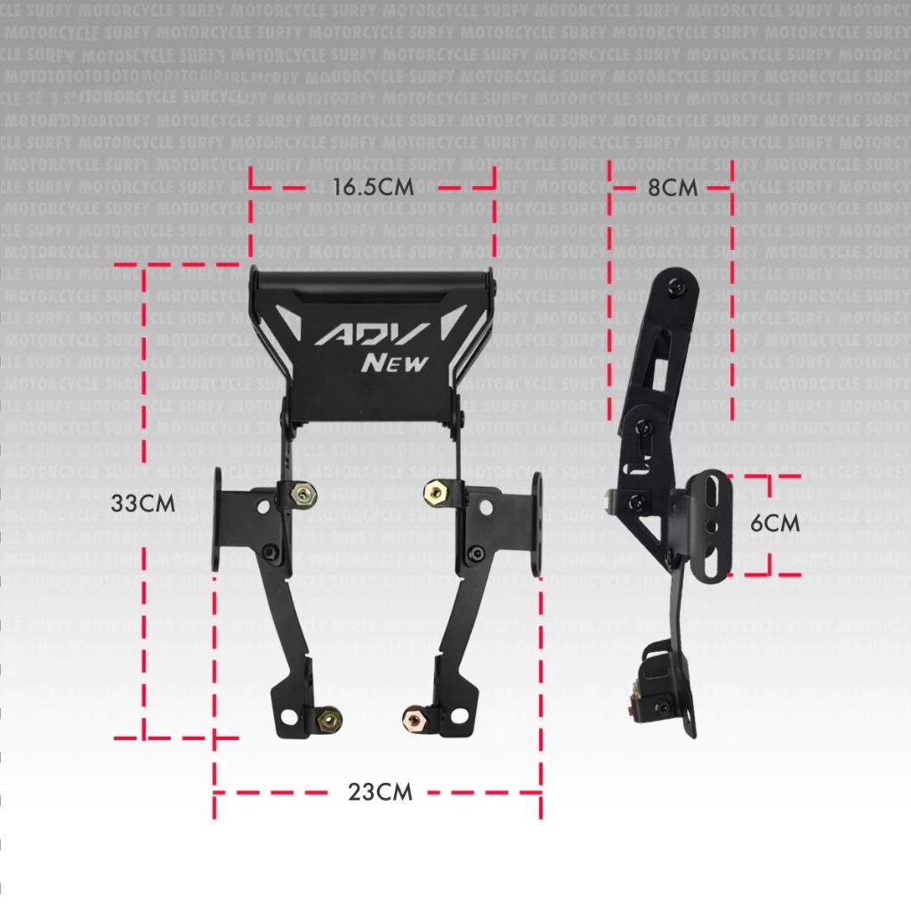 CNC Windshield Bracket Visor For ADV 150&160 Side Mirror Bracket Alloy ...