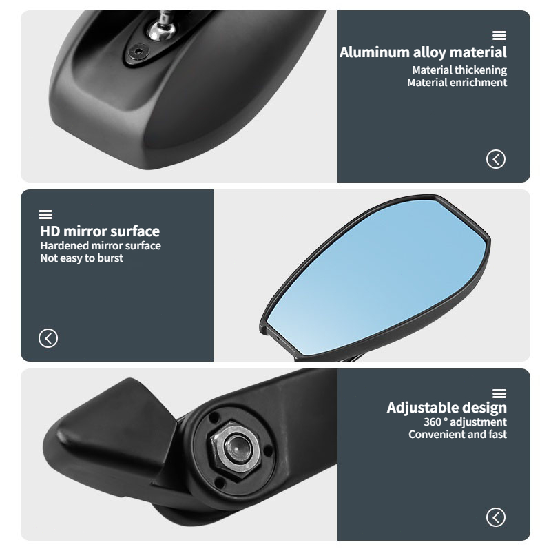 Universal Motorcycle Side Mirror Street King Anti-glare Adjustable Blue ...
