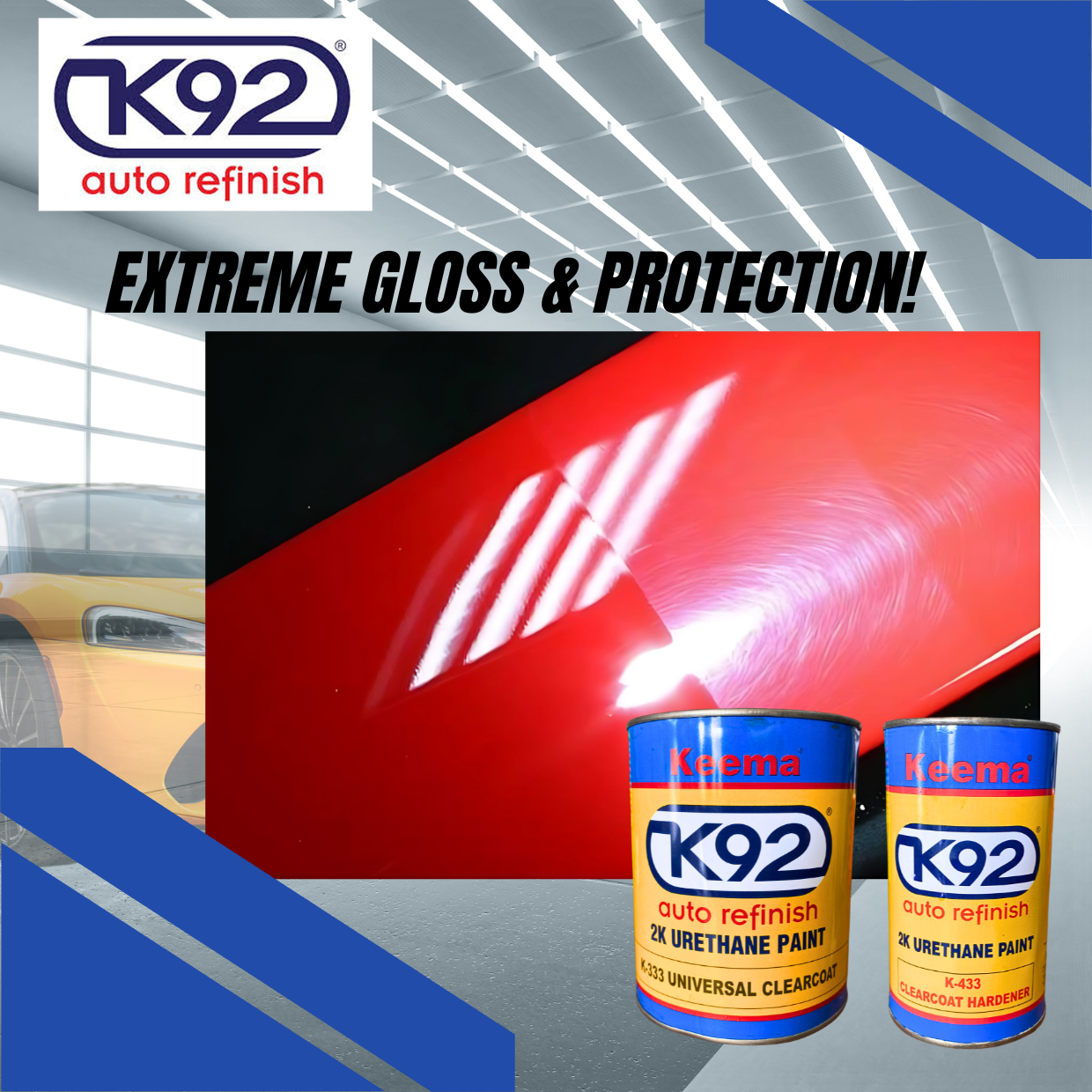 EMJ K92 2K Urethane Paint K-333 - Ready-to-Use Topcoat Clear | No Thinner Needed, High-Gloss ...