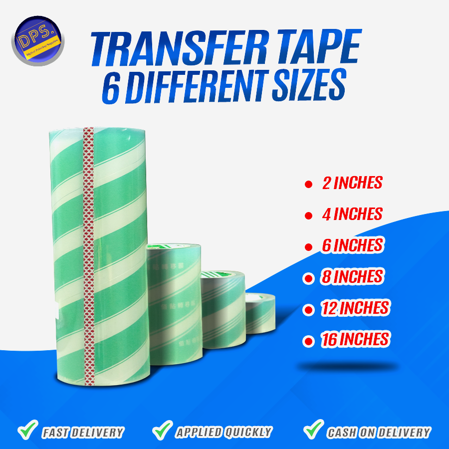 DPS Transfer Tape for Decals / Sticker Labels 2, 4 and 6 Inches x 100 ...