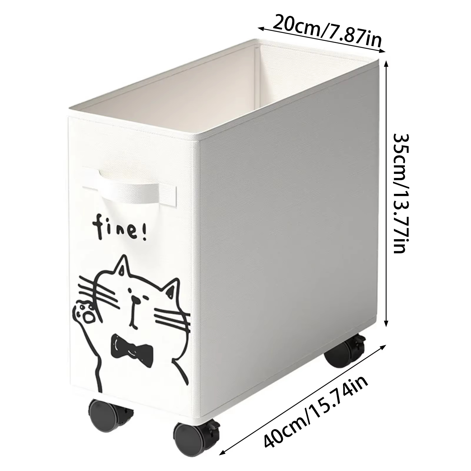 Office Under Desk Utility Cart Moveable Storage Box with Wheels Space ...
