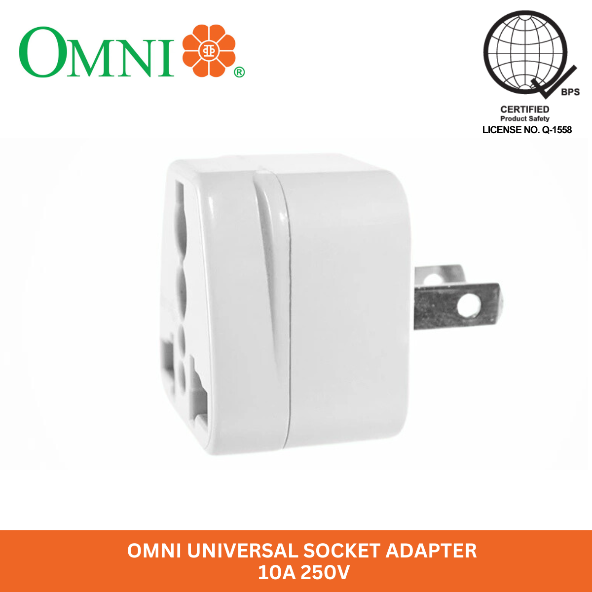 OMNI Universal Socket Adapter 10A 250V WUA-002 1 Box (12 pcs) | Shopee ...