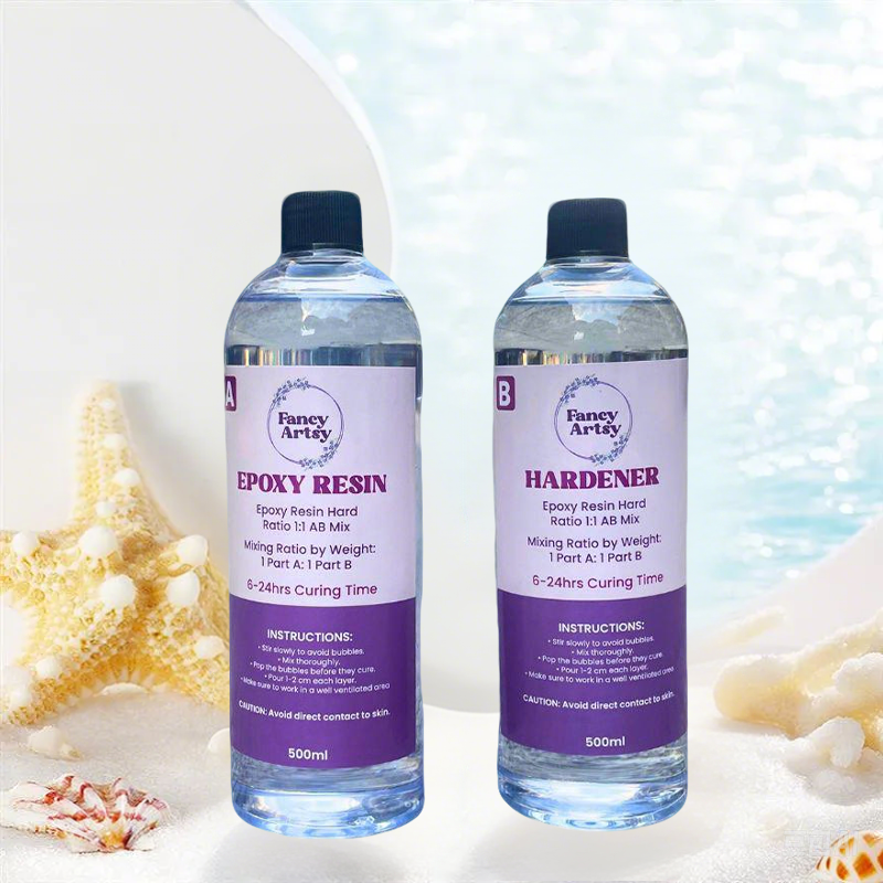 (500/1L) 1:1 Ratio Epoxy Resin Crystal Clear Kit for Art Jewelry Crafts ...