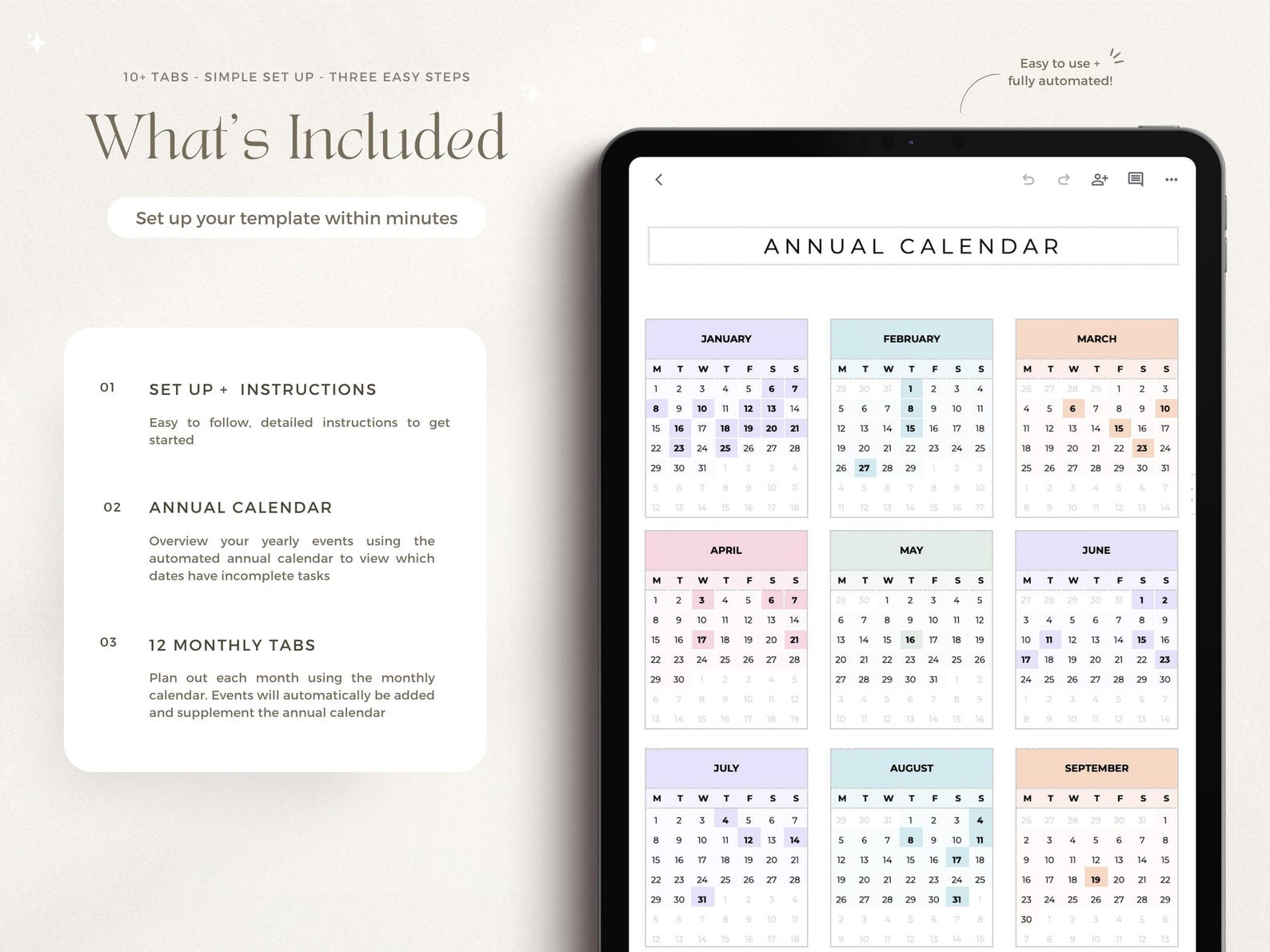 Digital Planner, 2025 Calendar Spreadsheet Google Sheets Yearly ...