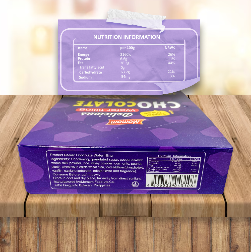 Momom Food Chocolate Wafer Filling, Smooth & Decadent Experience (Set ...