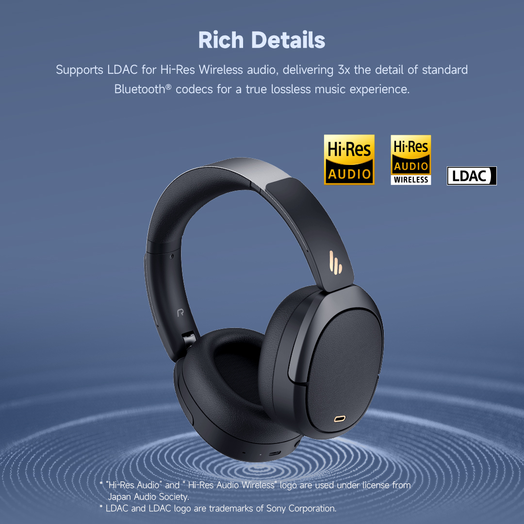 Edifier W80 Wireless Noise Cancelling Over-ear Headphones – Bluetooth, ANC, Long Battery Life ...