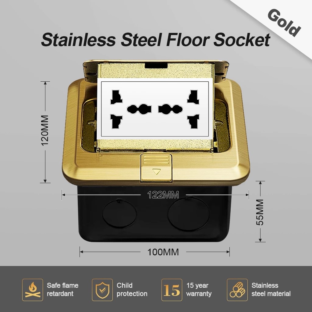 Universal 250V Floor Ground Outlet/floor socket/Power Sockets 6 Prong ...