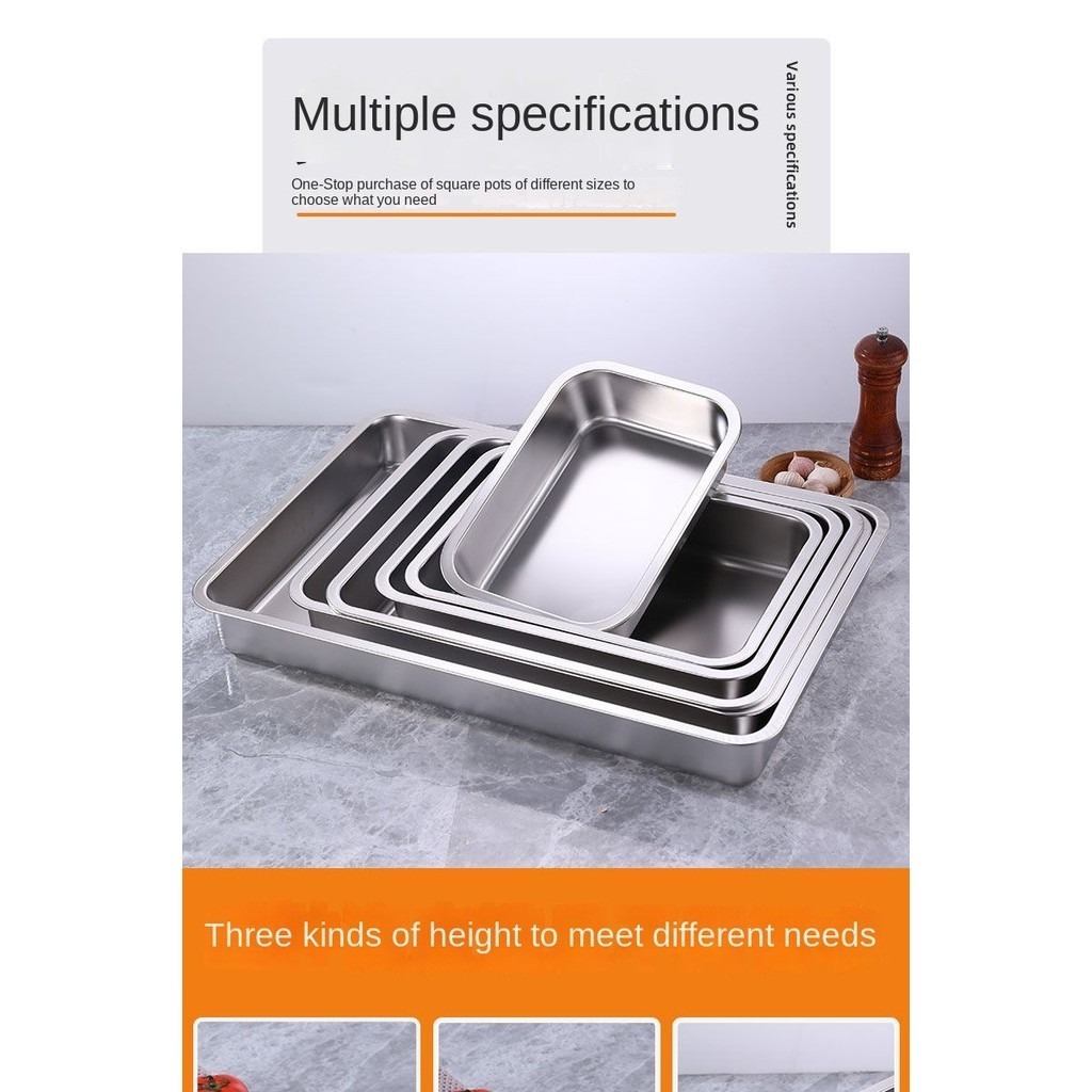 304 Stainless Steel Food Tray storage airtight box Commercial buffet ...