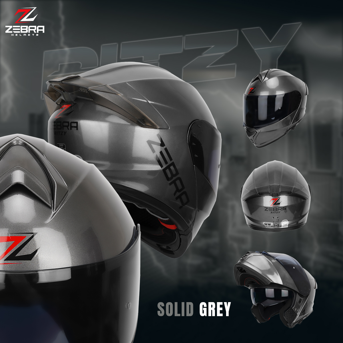 ZEBRA A113 RITZY Modular Helmet Full Face Dual Visor Helmet For ...