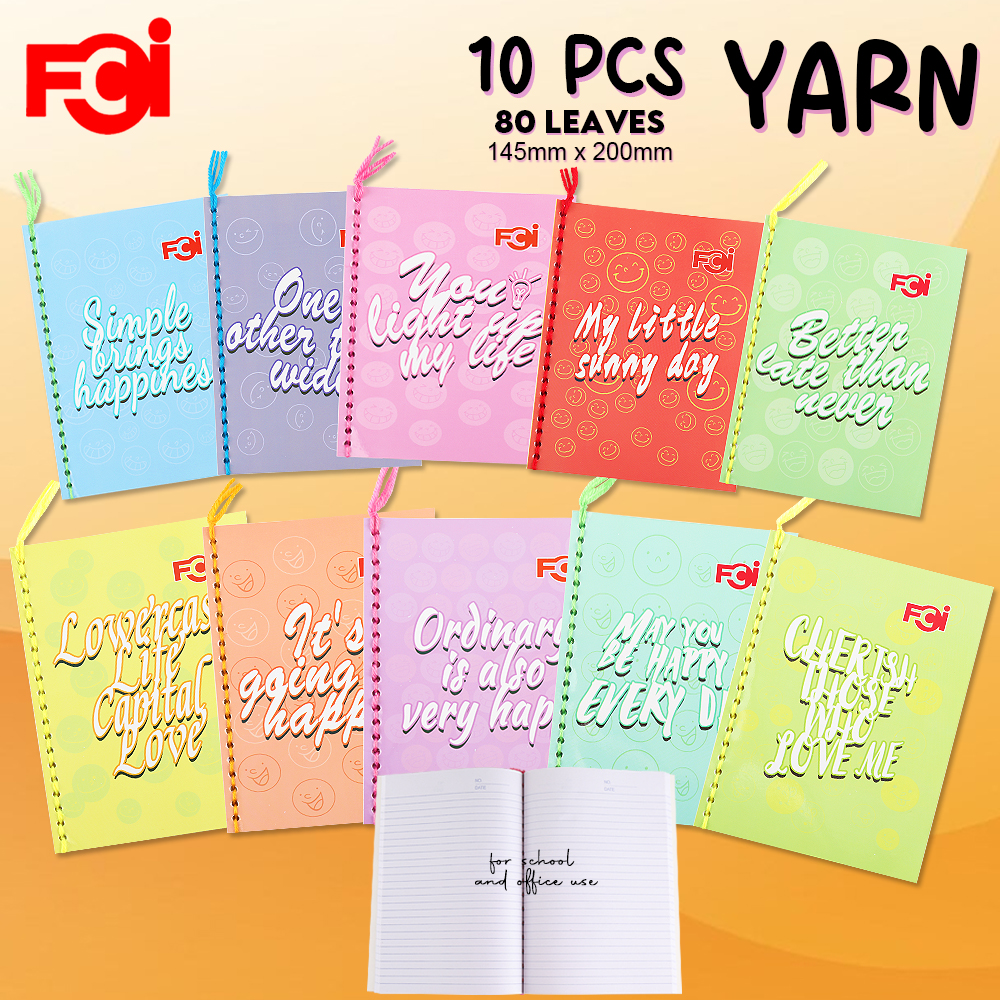 LCI Spiral Notebook WITH YARN New Assorted Design for Elem & HS Use 80 ...