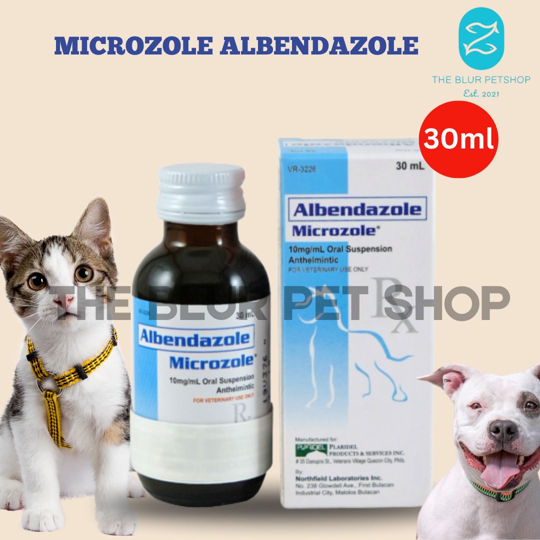 30ml Microzole Albendazole Anthelmintic Dewormer All Stages Adult Puppy ...