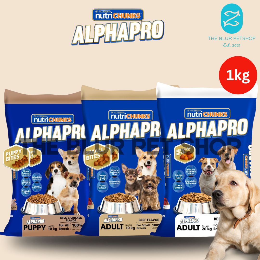 1kg NutriChunks Alpha Pro Regular Bites Small Bites Puppy BItes All ...