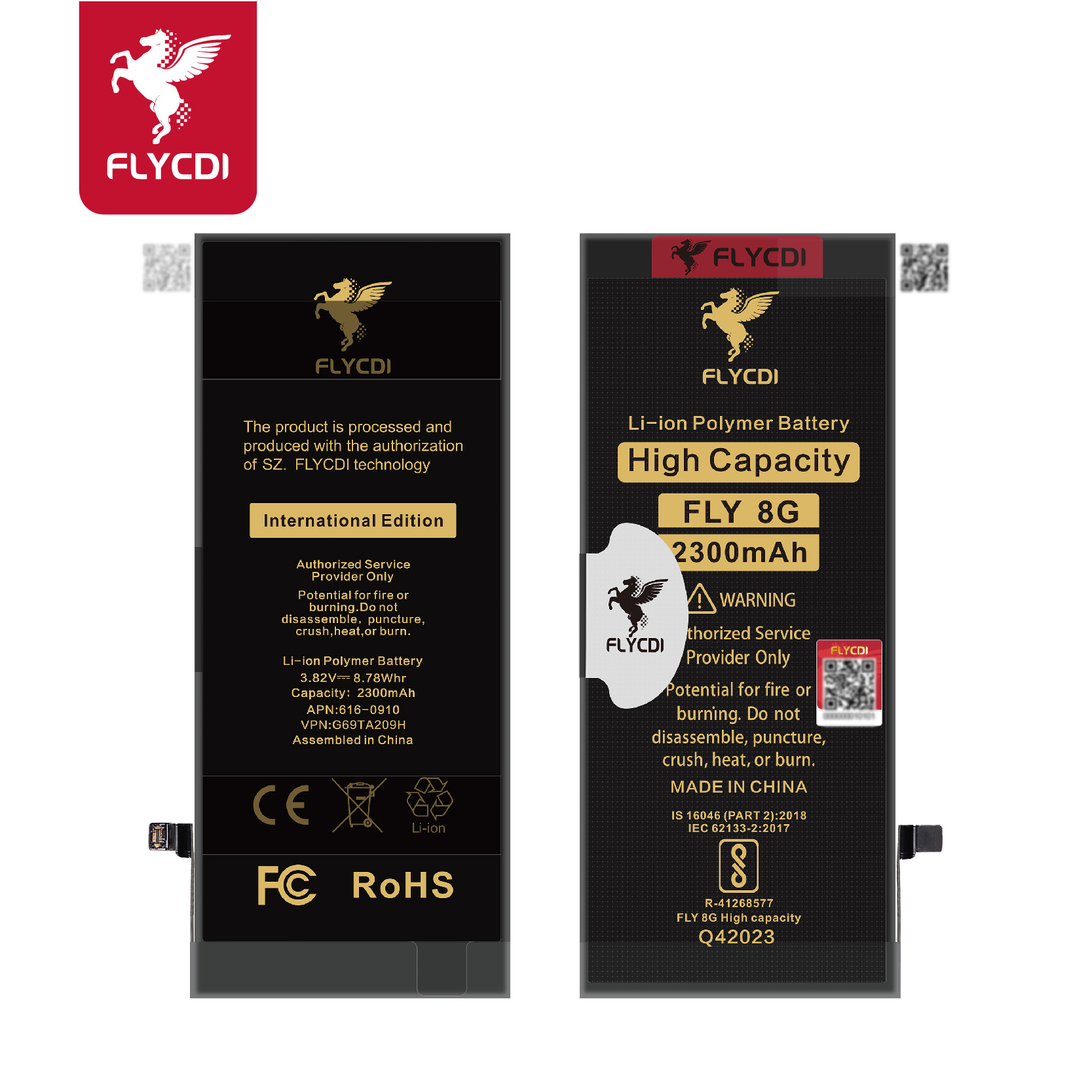 FLYCDI Original High capacity Battery for Ip FLY-6g /6s /6plus /6splus ...