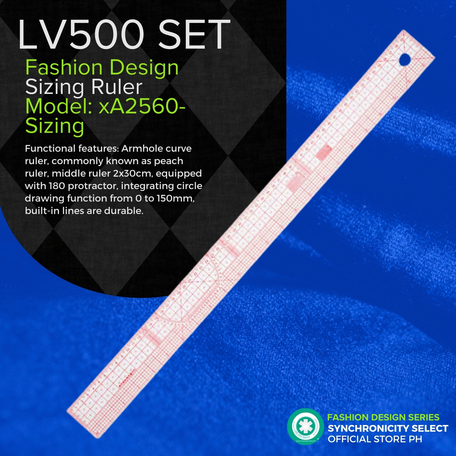 LV500 17-Piece Fashion Design Ruler Set – French Curve, Pattern, Hip ...