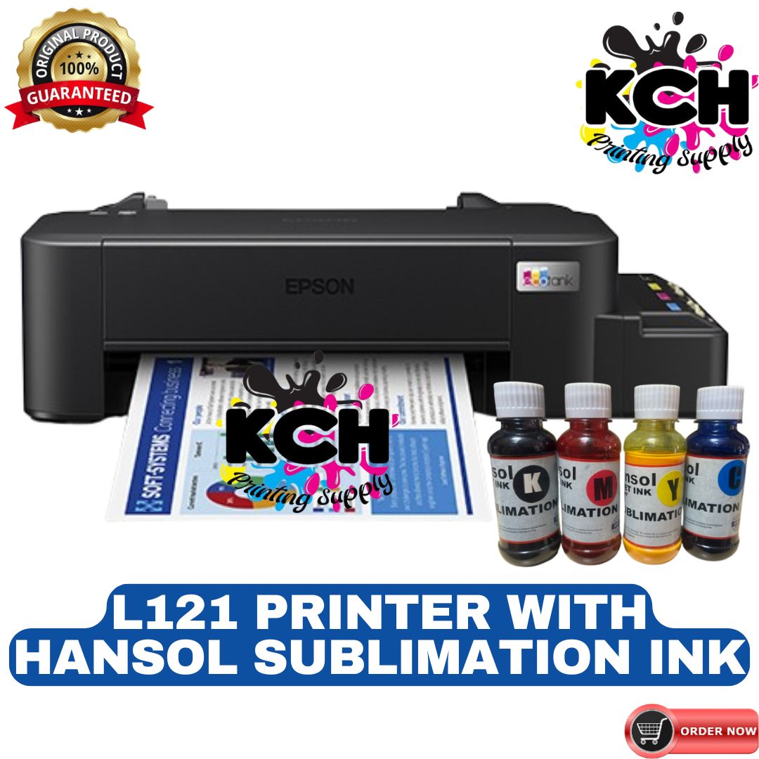 EcoTank L121 Ink Tank Printer with Bundle Hansol Sublimation Ink Set ...