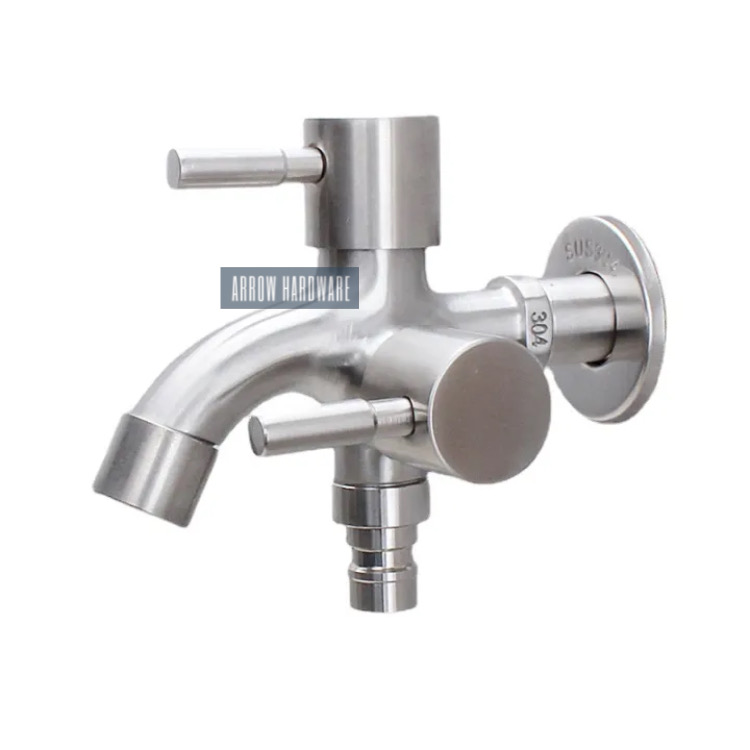 SUS304 Stainless Steel Faucet Two Way valve Faucet 1 in 2 out Head ...