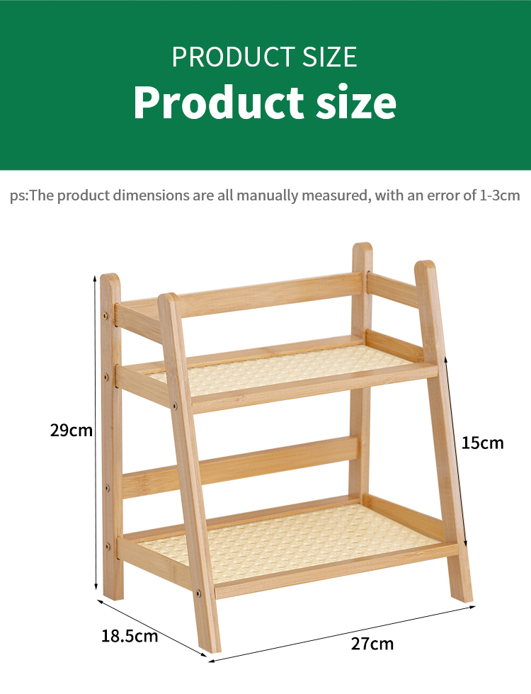 [On Hand] New Rattan Desktop Double-Layer Storage Rack Bedroom Storage ...