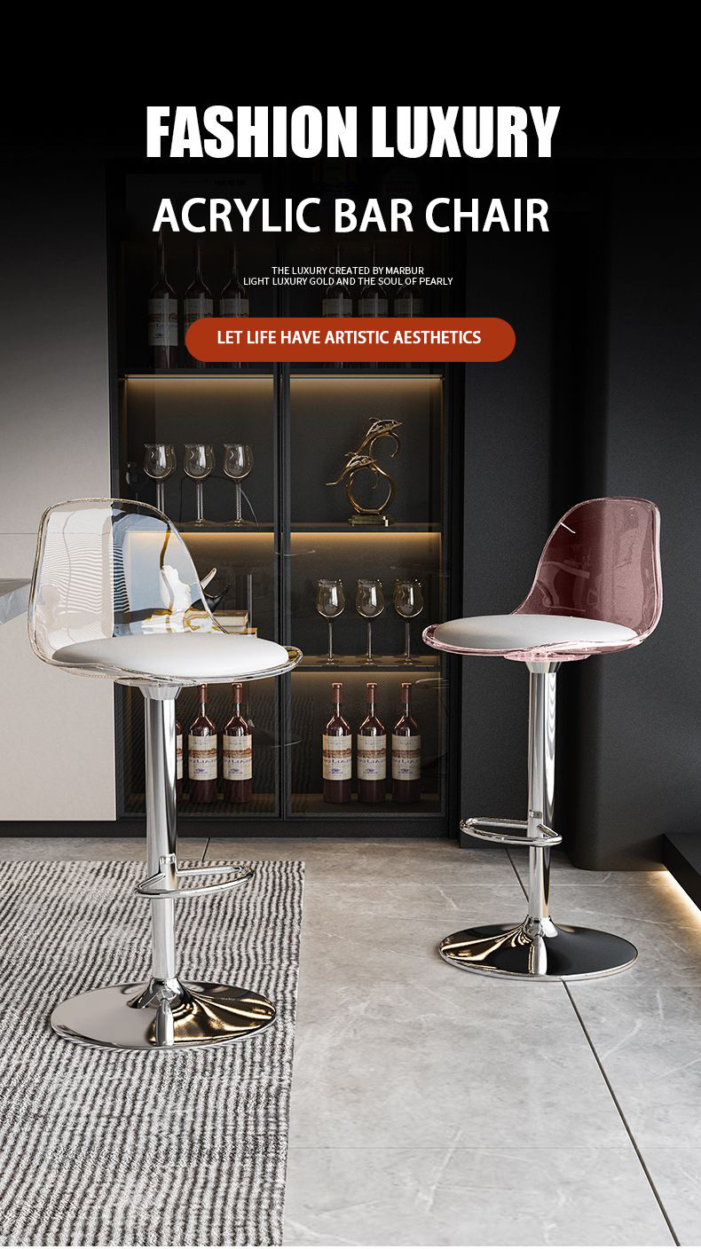 Acrylic Bar Stool Fashion Bar Stool Beauty Salon Cashier Chair ...