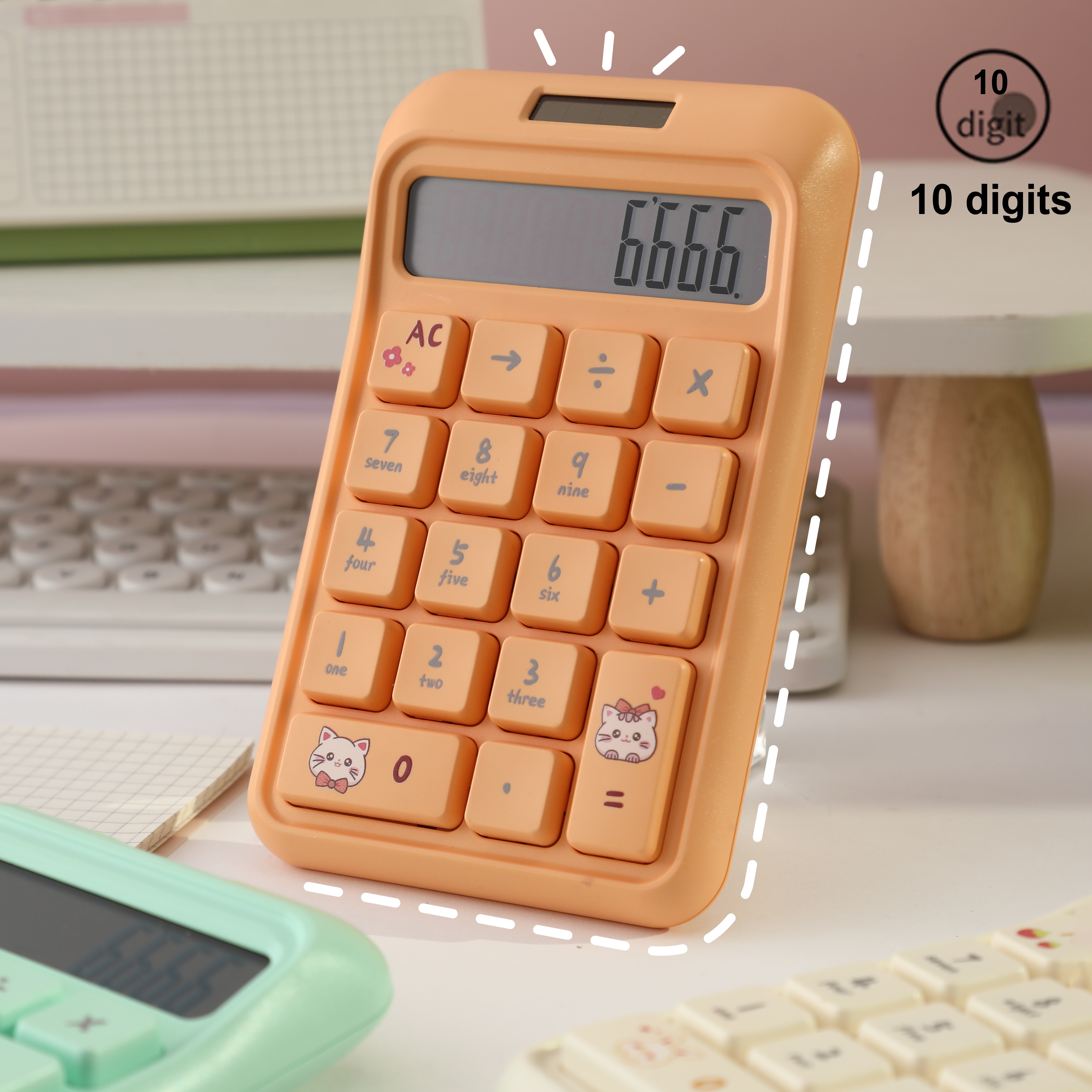 Cute Colorful Calculator Large Display Mechanical Dot Keyboard Big ...
