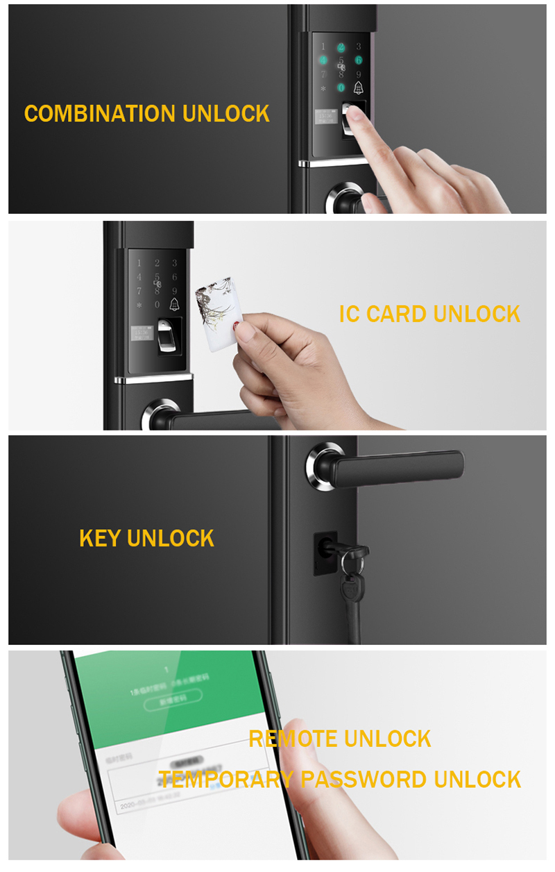 Smart Lock Fingerprint/IC card/Passcode Electronic Biometric Code ...