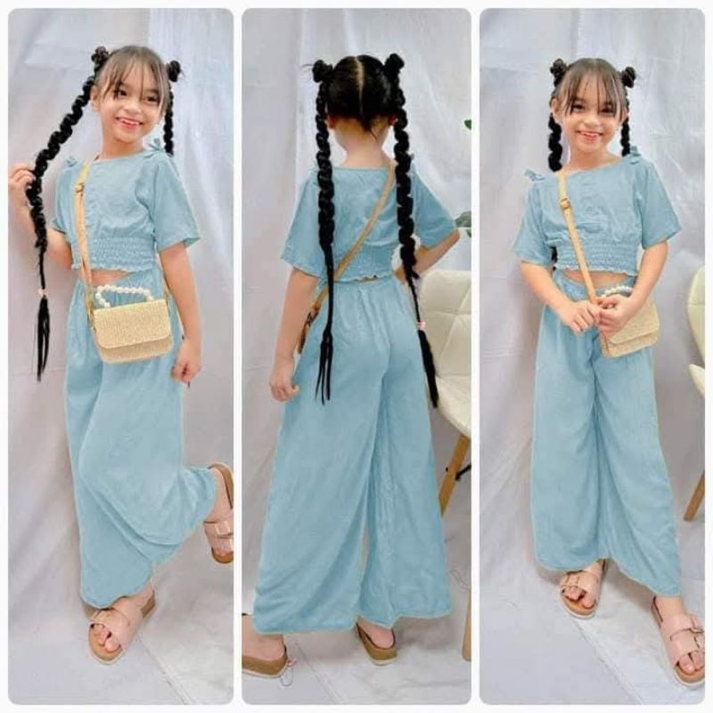 KIDS KURAPIKA TERNO PANTS SMOCKING CHALLICE FABRIC TOP CAN FIT TO 6 TO ...