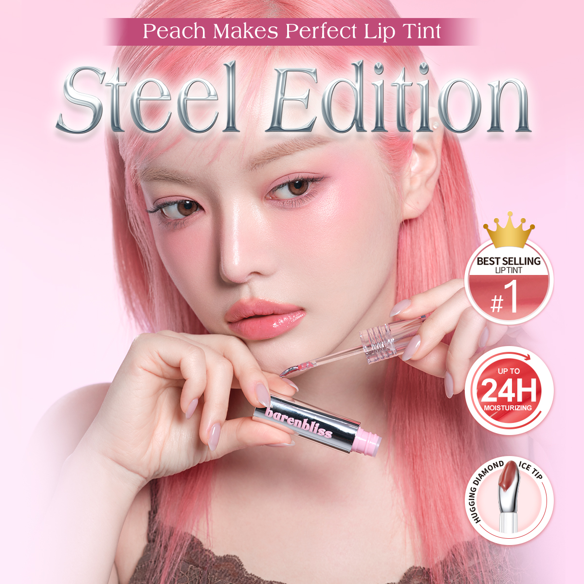 barenbliss BNB Steel Peach Makes Perfect Lip Tint + Roll to Length ...