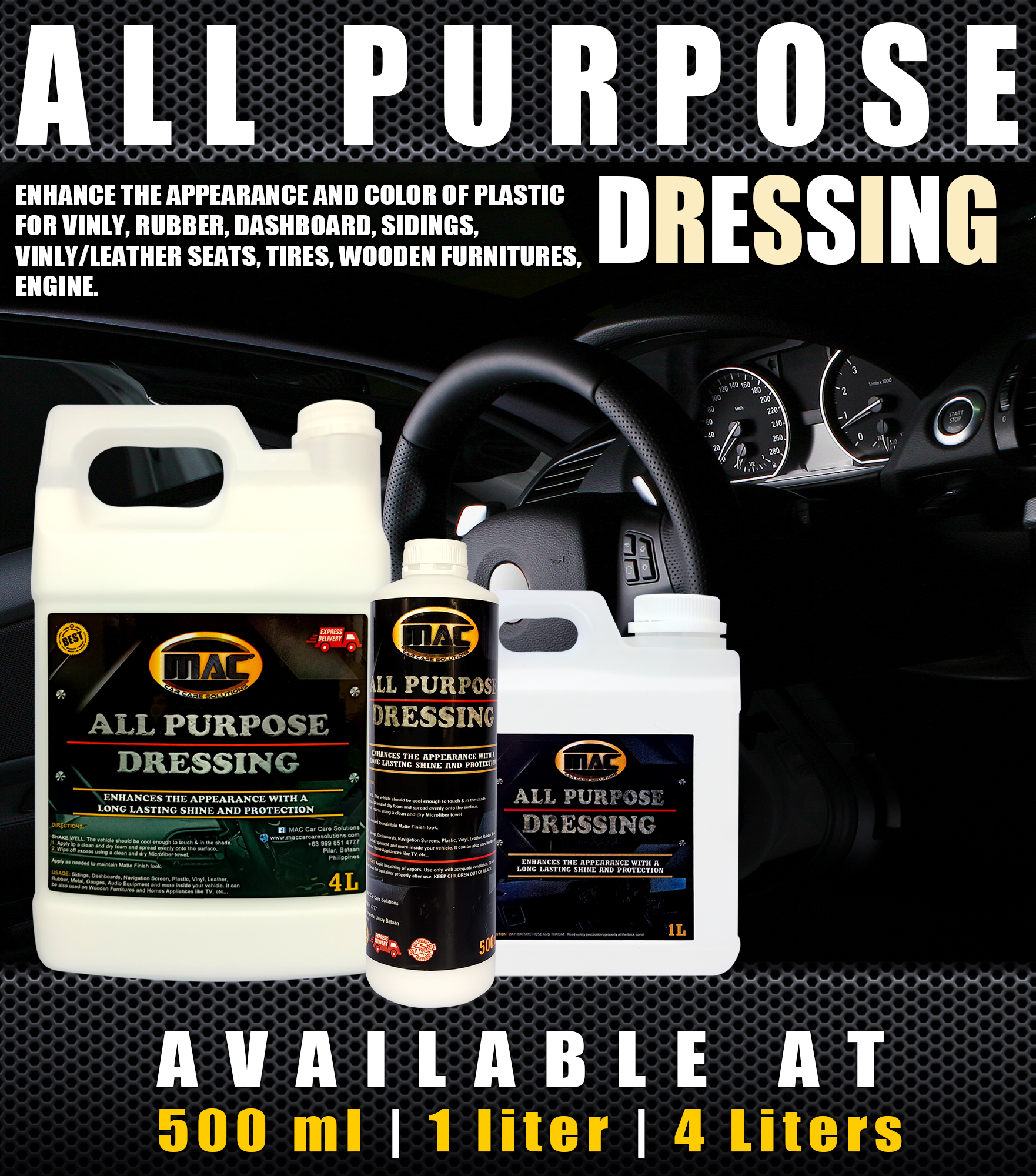 MAC ALL PURPOSE DRESSING, HIGH GLOSS SHINE, MAGIC GATAS, DRESSING ...