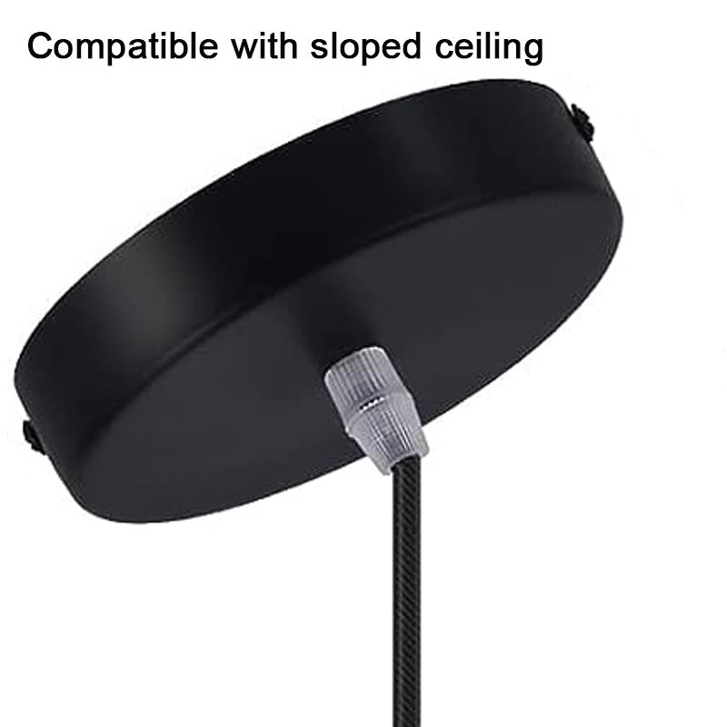 Drop Light Black Pendant Lights with Big Metal Dome Shade Hanging Light ...