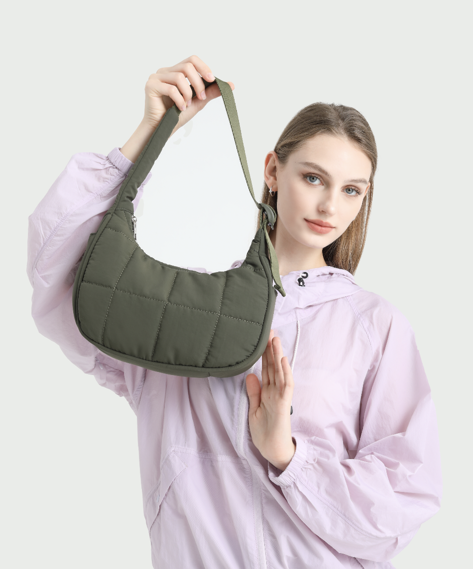 【Mumu Select】M818 Quality Women Puffy Nylon Shoulder Bag Puffer ...