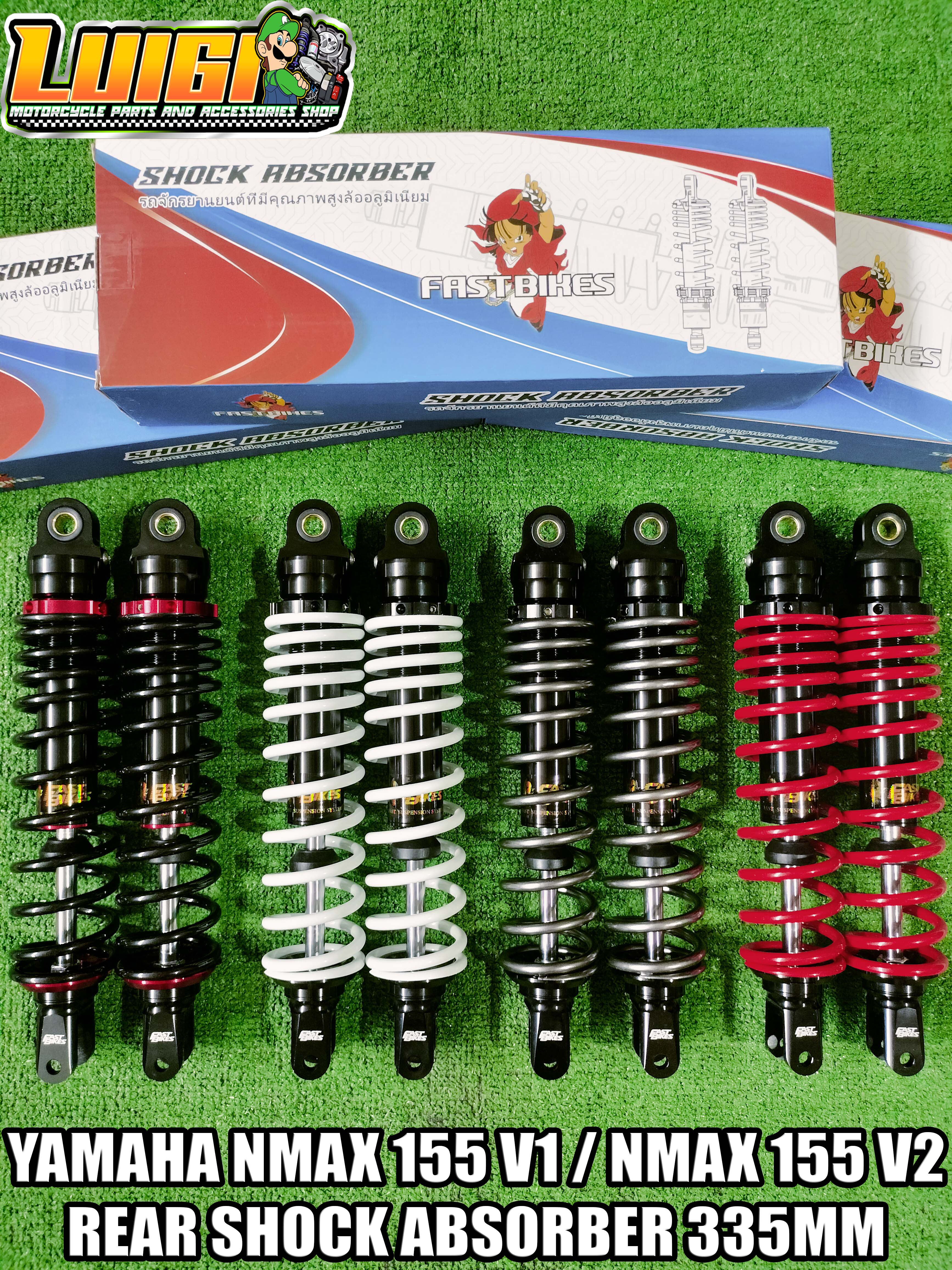 FASTBIKES YAMAHA NMAX 155 REAR SHOCK ABSORBER 335MM 100% THAILANDE MADE ...
