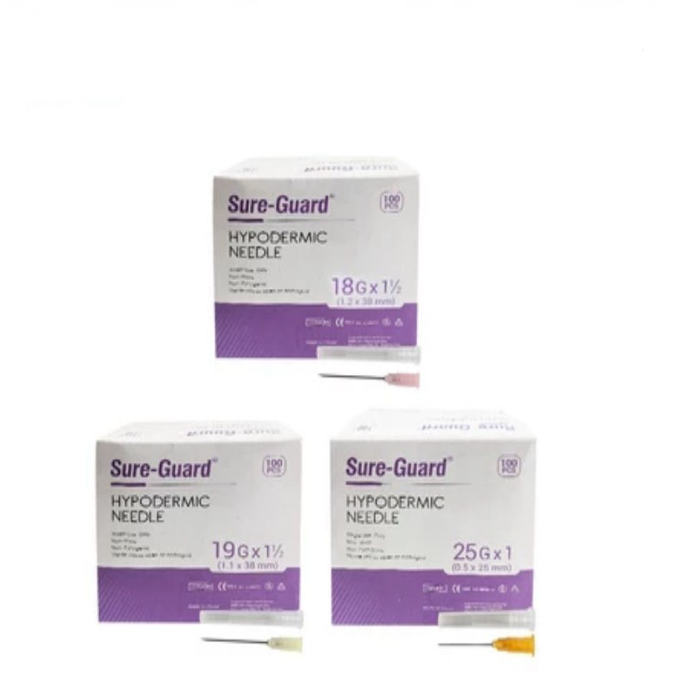 Sure-Guard Hypodermic Needles - Disposable Injection Needles (1 Box of ...
