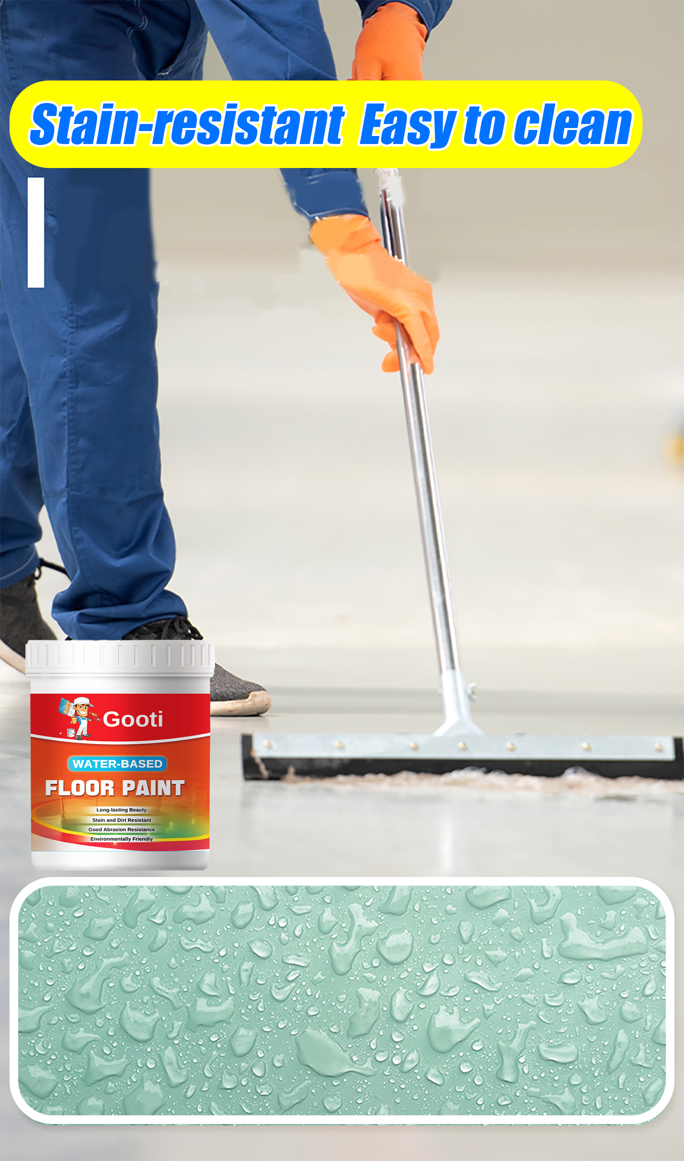 GOOTI 1KG with Brush 3IN1 Epoxy Floor Paint For Rough Cement Floor ...