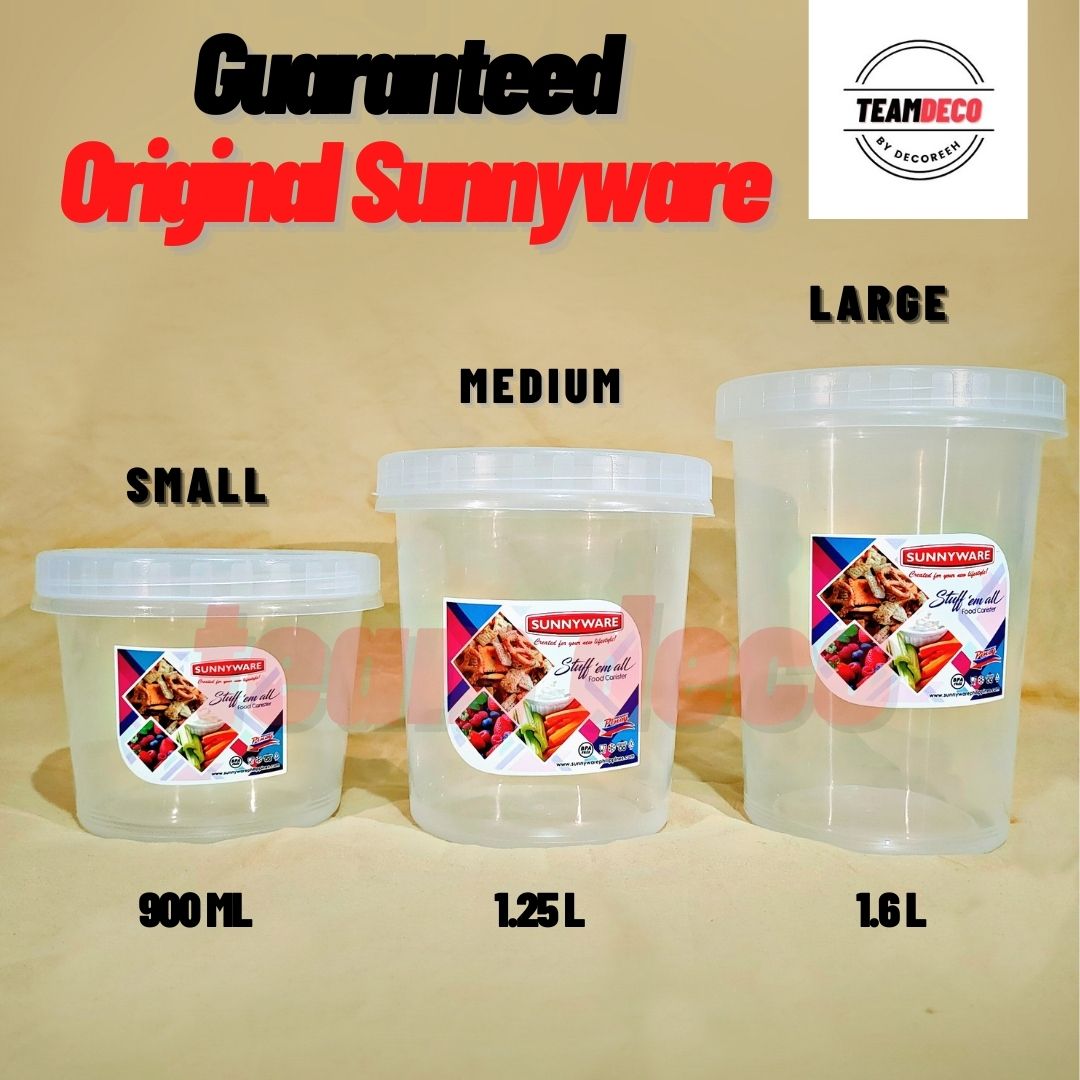 (1pc) CLIPTOP/KLIPTOP SUNNYWARE/ ROUND CANISTER HARD PLASTIC FOOD ...
