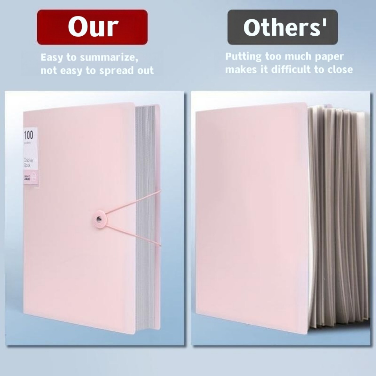 Clear Book Long File Folder Organizer Long Size 30/60/80/100 Page Bond ...