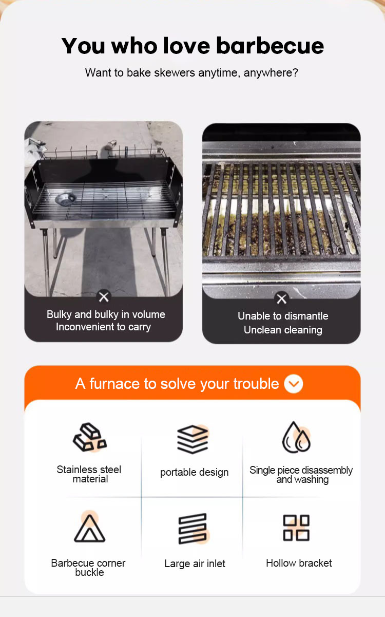 Portable Mini Griller Foldable Barbeque BBQ Outdoor Portable Ihawan Grill Stainles Camping Grill ...