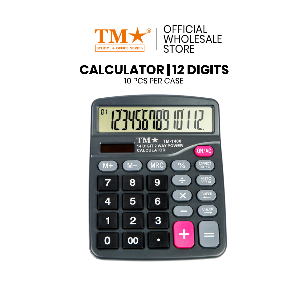 TM | 10 pcs Calculator Two Way Power 14 Digits (TM-1400) | Shopee ...