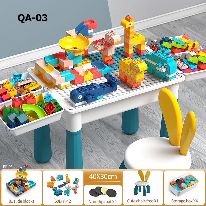 TOYLINX Building Blocks Table and Chair Set Study and Play Set Table ...