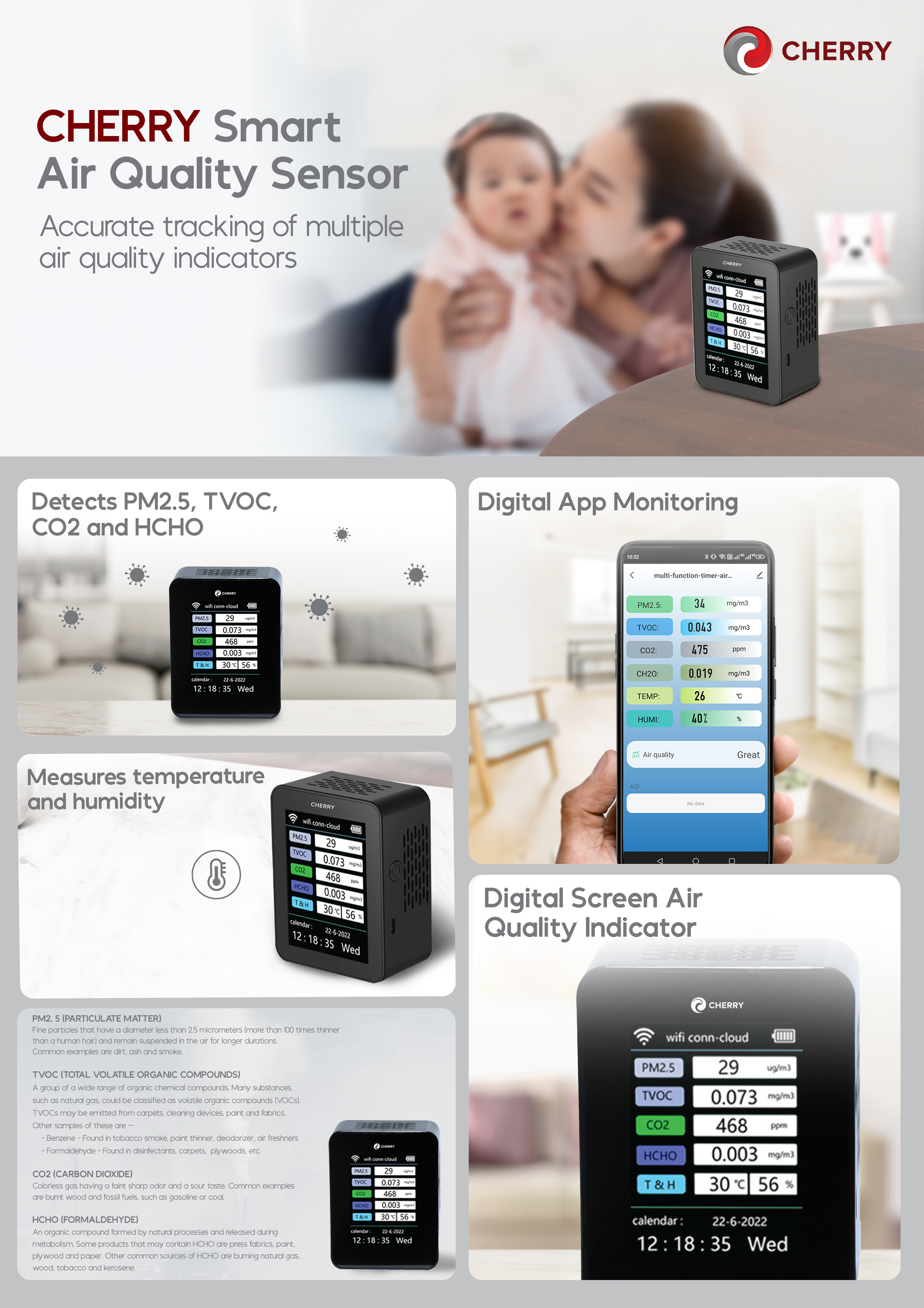 CHERRY Smart Air Quality Sensor | Shopee Philippines