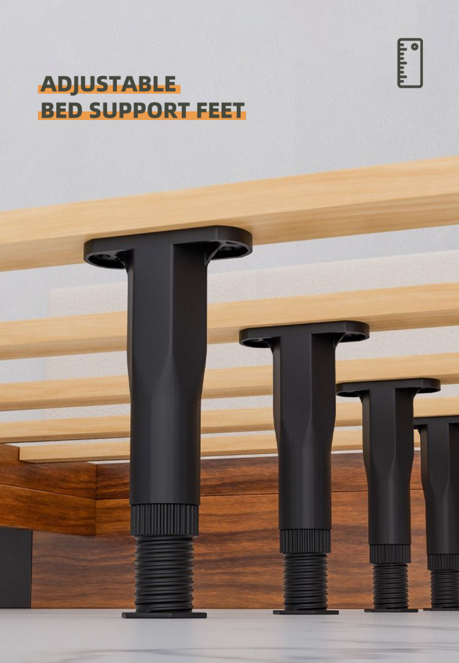 (FREE SCREW)Bed Beam Support Feet with screw Height Adjustable ...