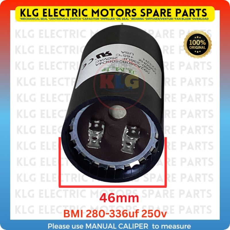 BMI start cap 280-336UF 250V | klg water pump parts | Shopee Philippines