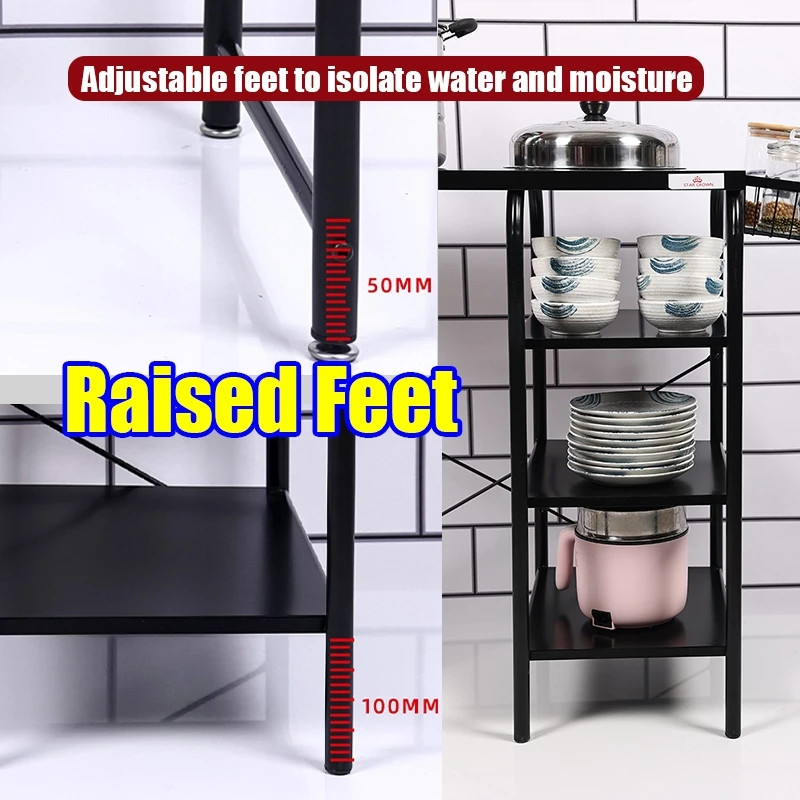 Kitchen Storage Rack Stand Heavy Duty With Roller Patungan Ng Kalan ...