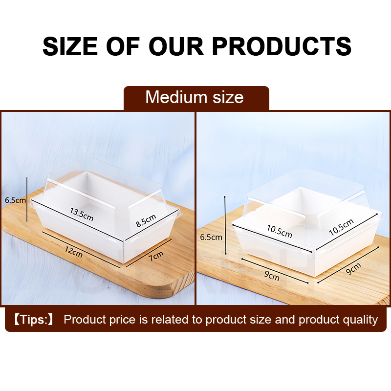 5/10/20PCS Cake Box Transparent Square Pastry Boxes Packaging Kraft ...