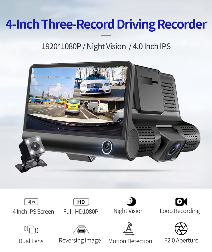 DDPAI Car Dash Cam For Car 360 Degrees With Night Vision 1080p Front ...