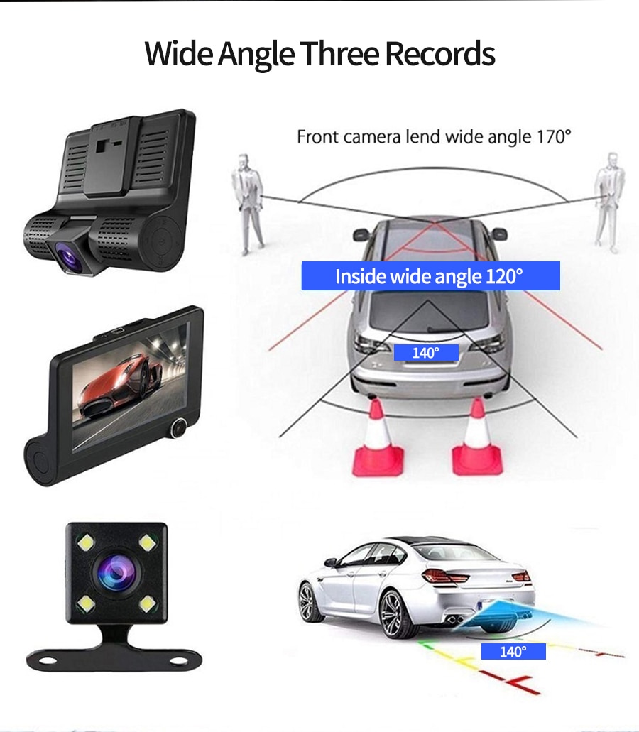 DDPAI Car Dash Cam For Car 360 Degrees With Night Vision 1080p Front ...