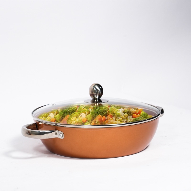 Masflex Original 28 cm Bundle of 2 Copper Induction Non Stick Cookware ...