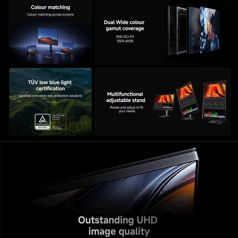 Xiaomi 4K Monitor A27Ui EU Maximum refresh rate 60Hz Response time 6ms ...