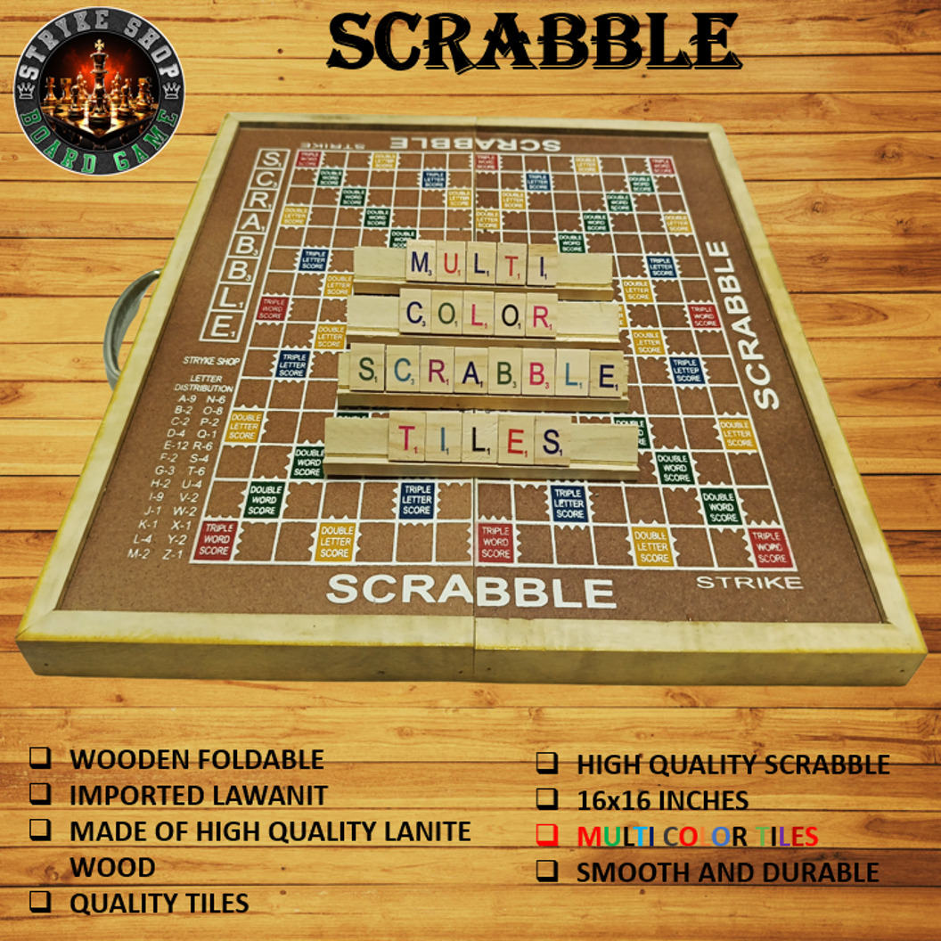 Stryke Shop Wooden Foldable Scrabble Boardgames with Quality tiles and ...