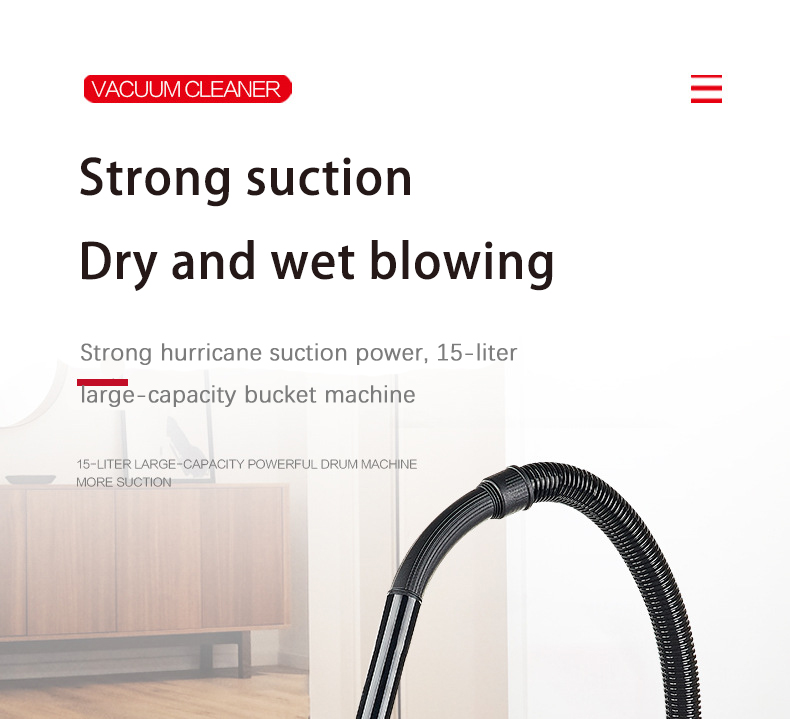 Vacuum Cleaner 15L Household Carpet Vacuum Cleaner 3 in 1 Wet Dryer ...