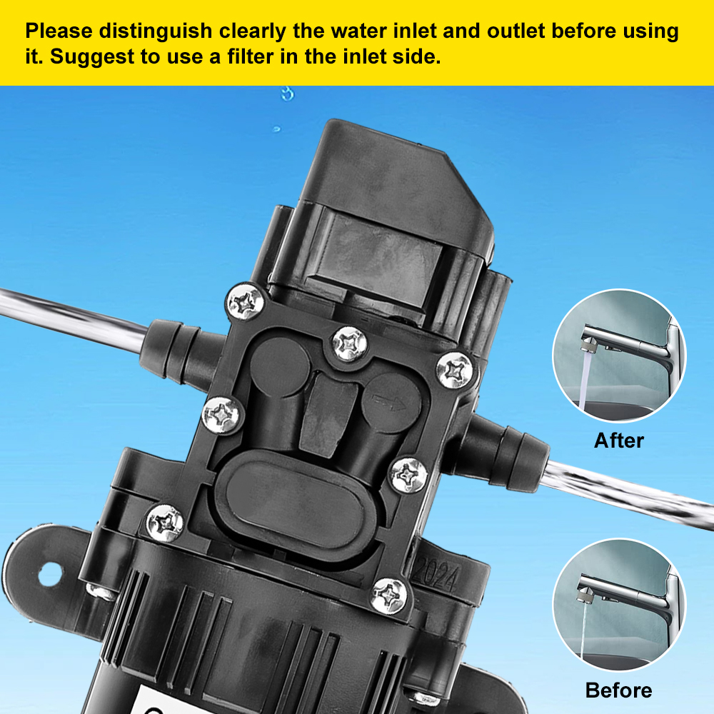 70W Dc 12V Electric Diaphragm Pump Automatic Switch 6L/Min High ...